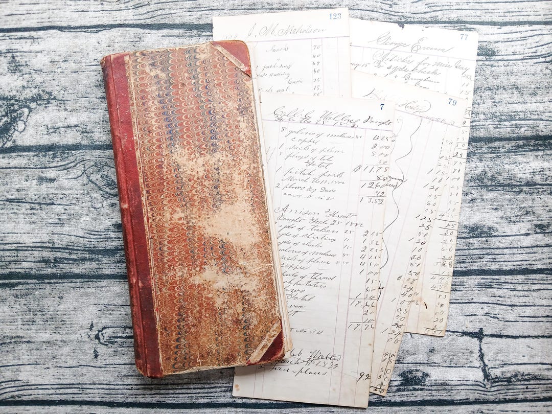 Antique Ledger Sheets Variety Pack | 1882-1884 | Vintage Accounting ...