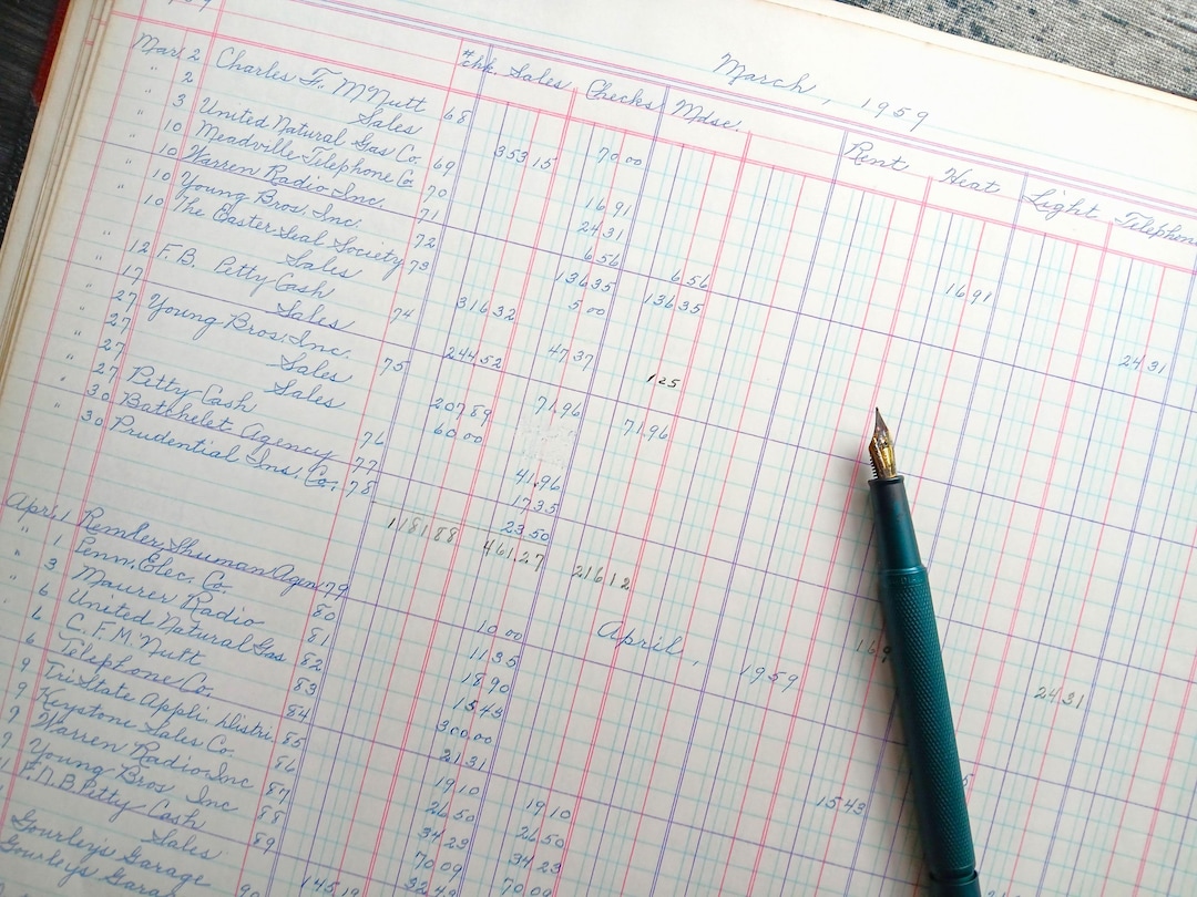 Large Vintage Ledger Sheets Variety Pack | 1959-1965 | Accounting ...