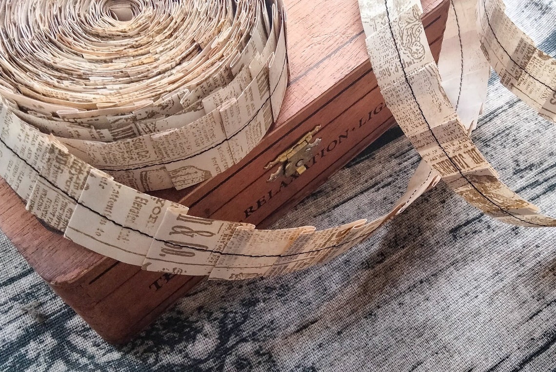 18" Neutral Faded Newsprint Paper Ruffle Rolls, Book Pages, Tea Dyed ...