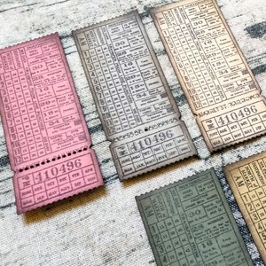 Set of 10 Distressed Tickets, Vintage Colors, Handmade, Die Cuts, Junk ...