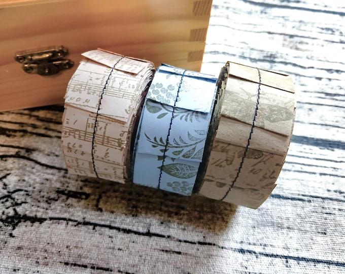 18" Colorful Dyed Paper Ruffle Rolls, Book Pages, Tea Dyed Paper, Sewn ...