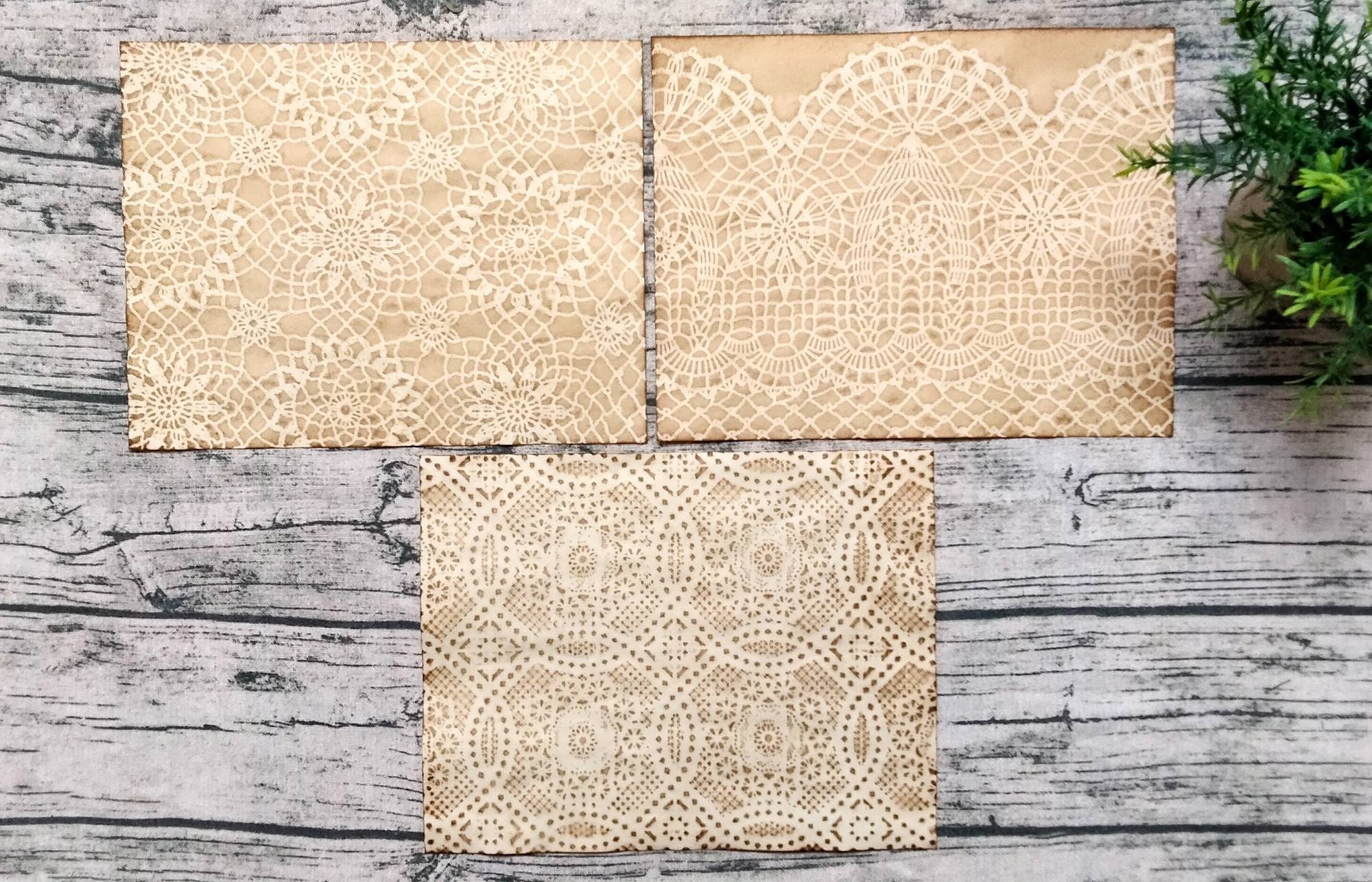 12 Sheets VARIETY Lace Paper Pack 1 Handmade Coffee - Etsy
