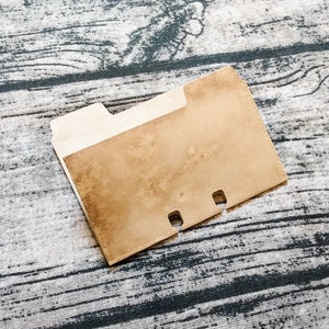 CHOICE! Set of 3 Coffee-dyed "stitched" Rolodex Folders, Mini Folders ...