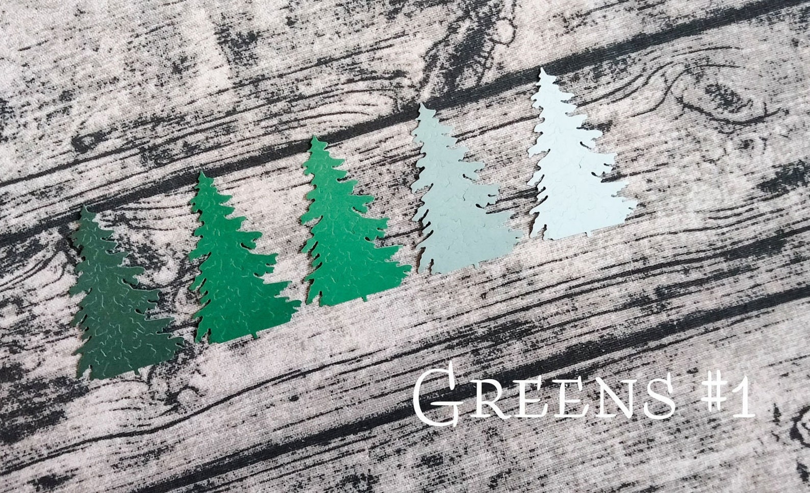 Set of 5 Paper Christmas Evergreen Trees, Die Cuts, Handmade, Christmas ...