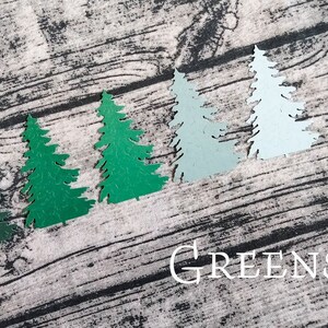 Set of 5 Paper Christmas Evergreen Trees, Die Cuts, Handmade, Christmas ...