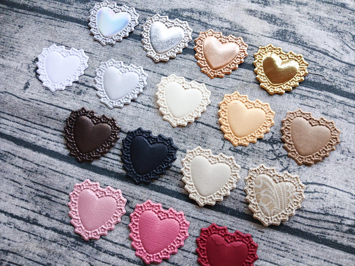 Set of 5 Vintage Style Embossed Hearts | Die Cuts | Handmade ...