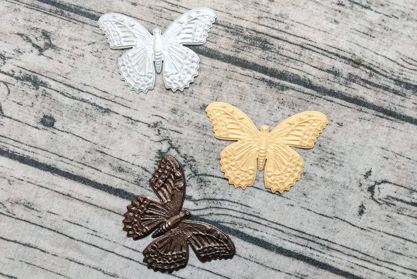 Set of 5 Vintage Style Embossed Butterflies, Die Cuts, Handmade ...
