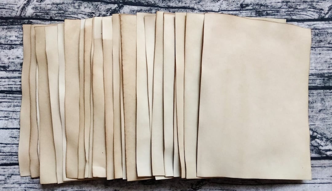 Stack of Coffee Dyed Cardstock | 65-110 LB Mix | Junk Journal | Hand ...