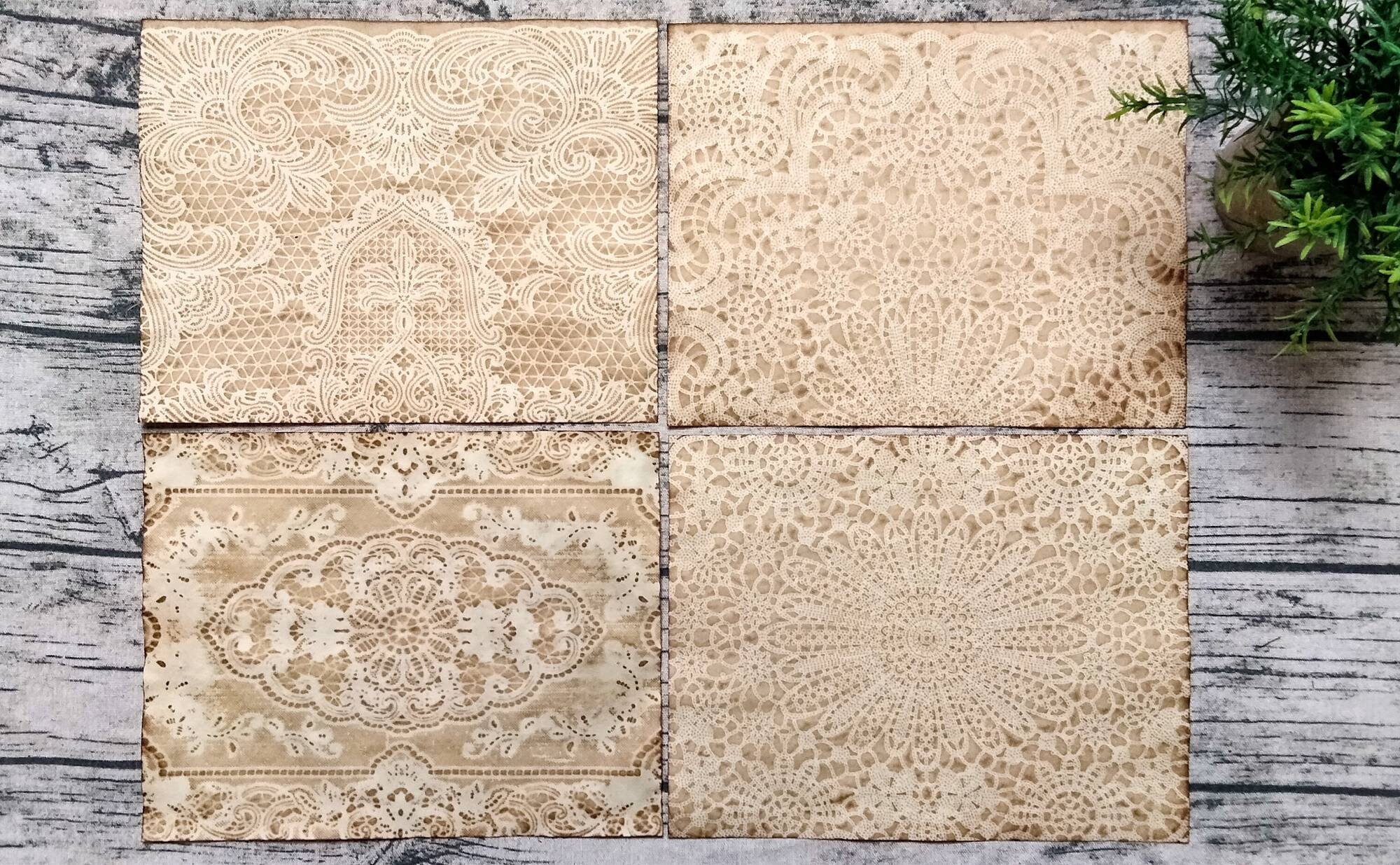 12 Sheets VARIETY Lace Paper Pack 1 Handmade Coffee - Etsy