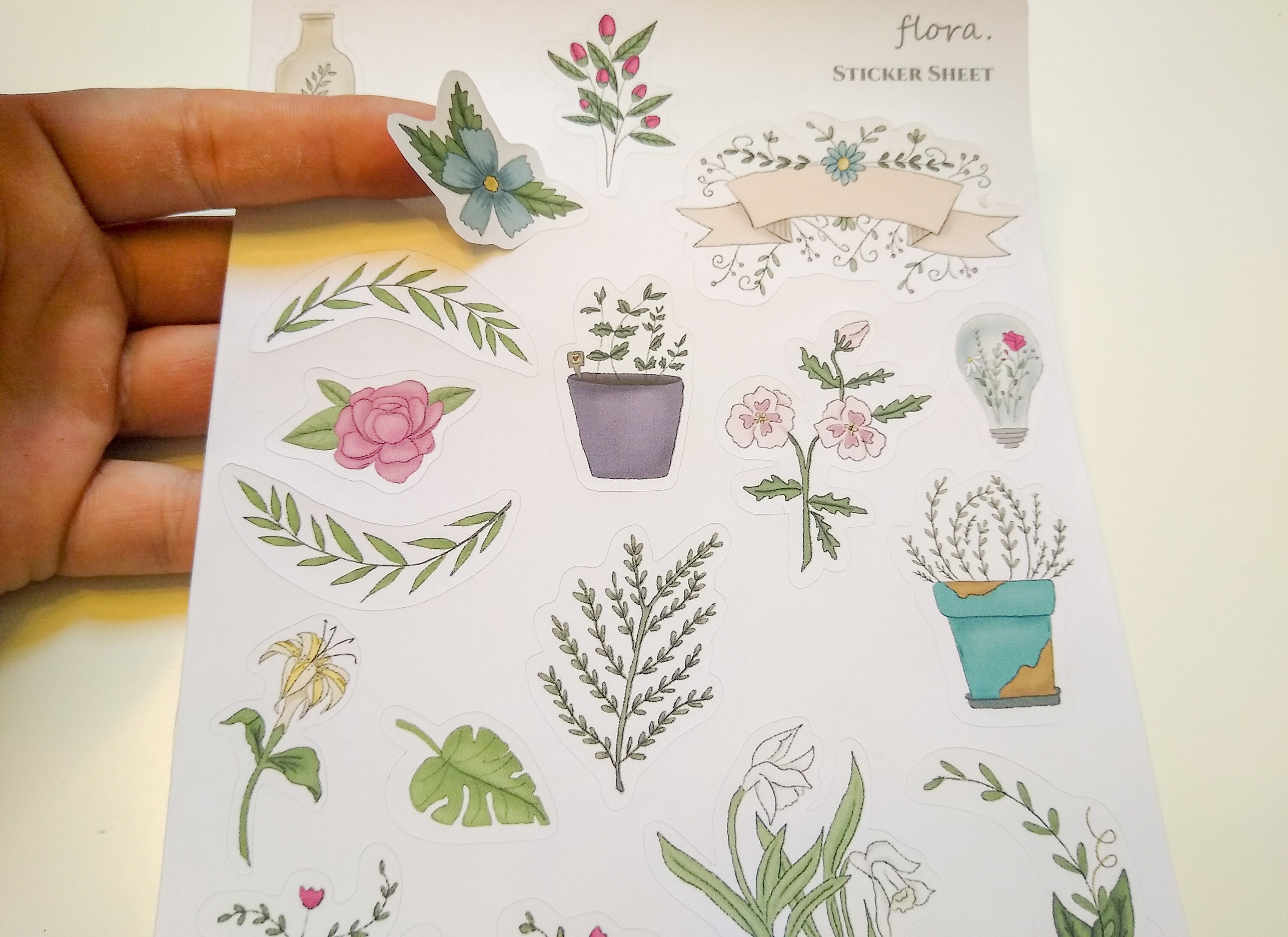 Flora Sticker Sheet Flowers Planner Stickers Bullet Journal - Etsy