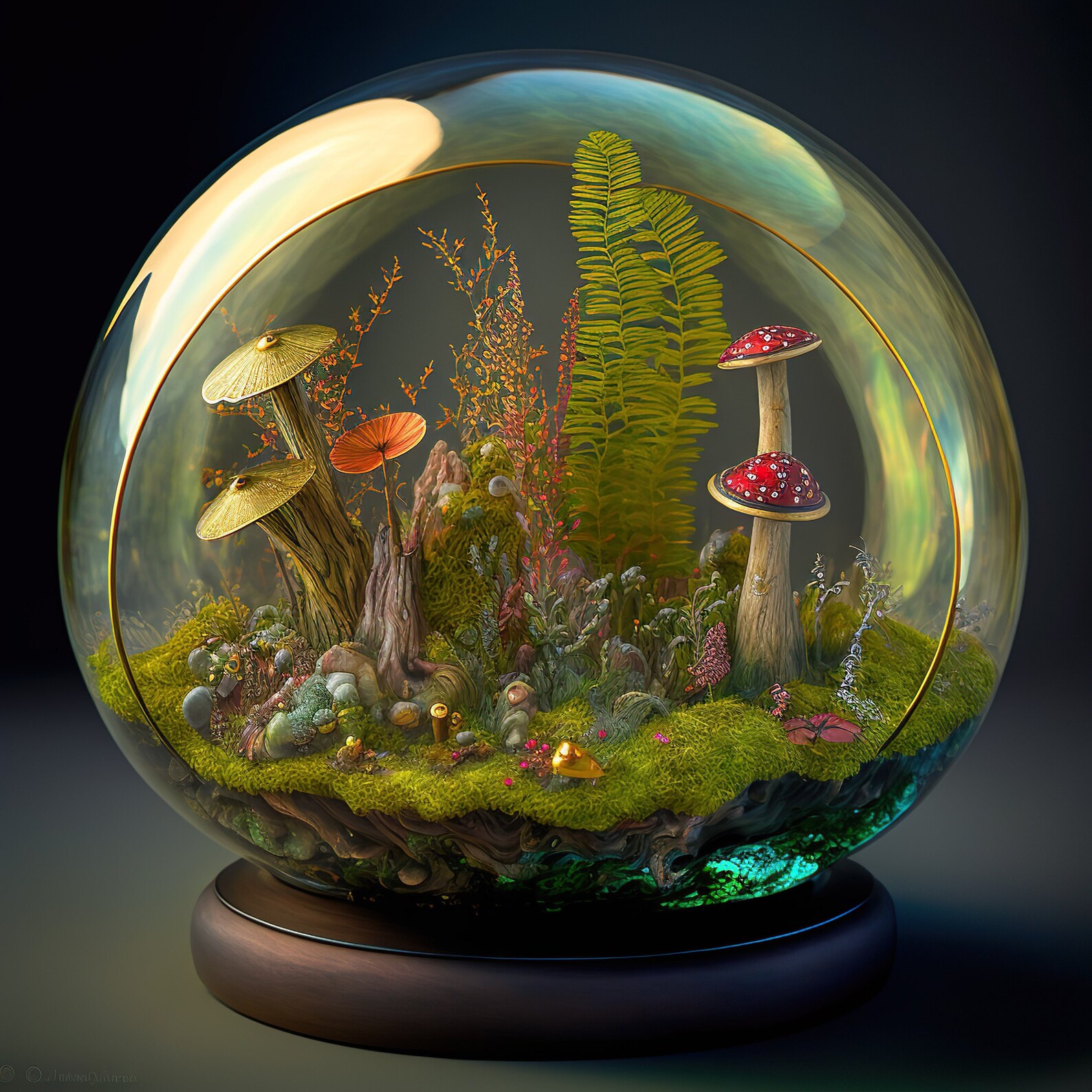 Mossy Mushroom Terrarium Photo Paper Poster - Etsy