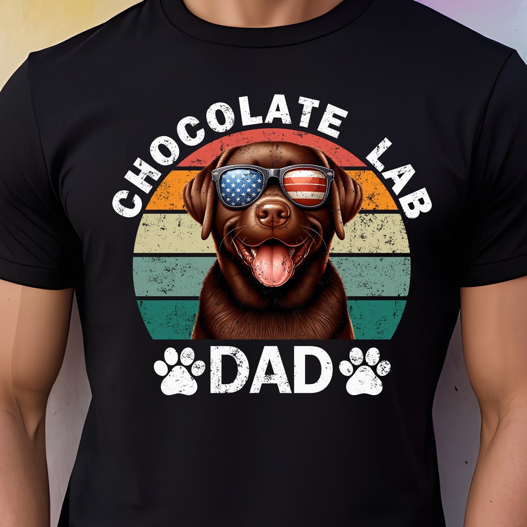 Chocolate Lab Dad T-shirt: Vintage Sunset Labrador Retriever - Etsy