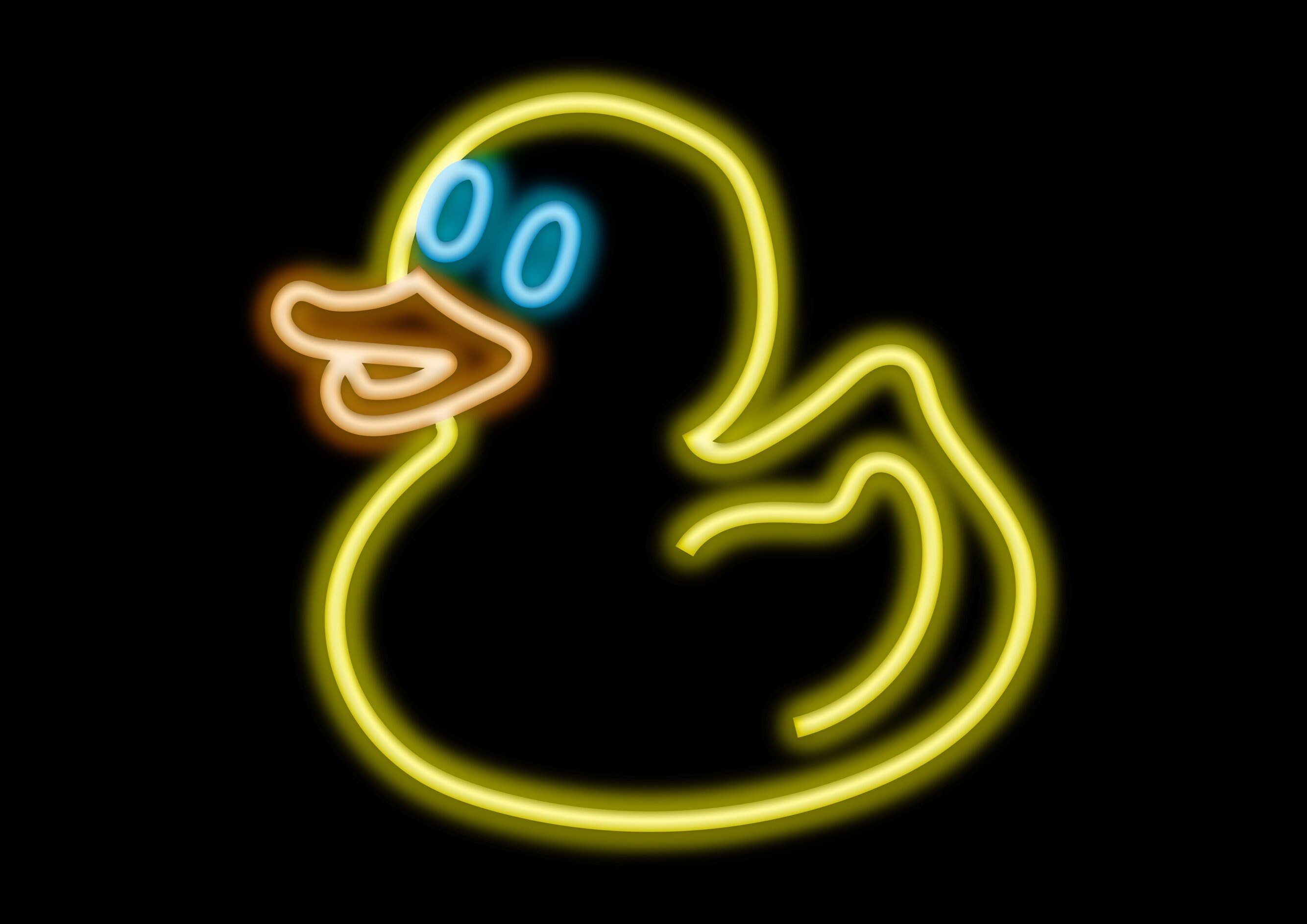 A4 Neon Rubber Duck Print | Etsy