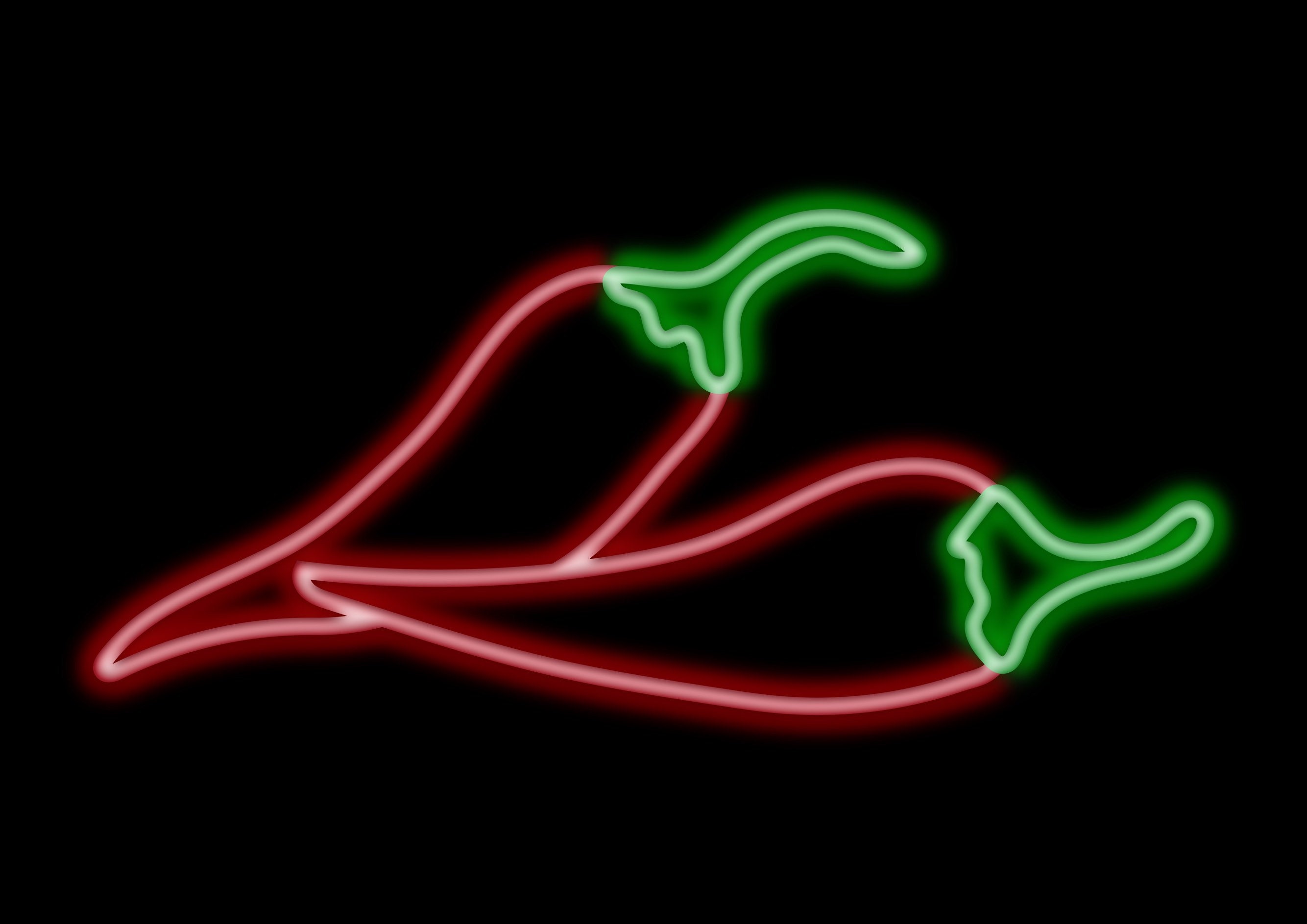 A4 Neon Chilli Pepper Print | Etsy