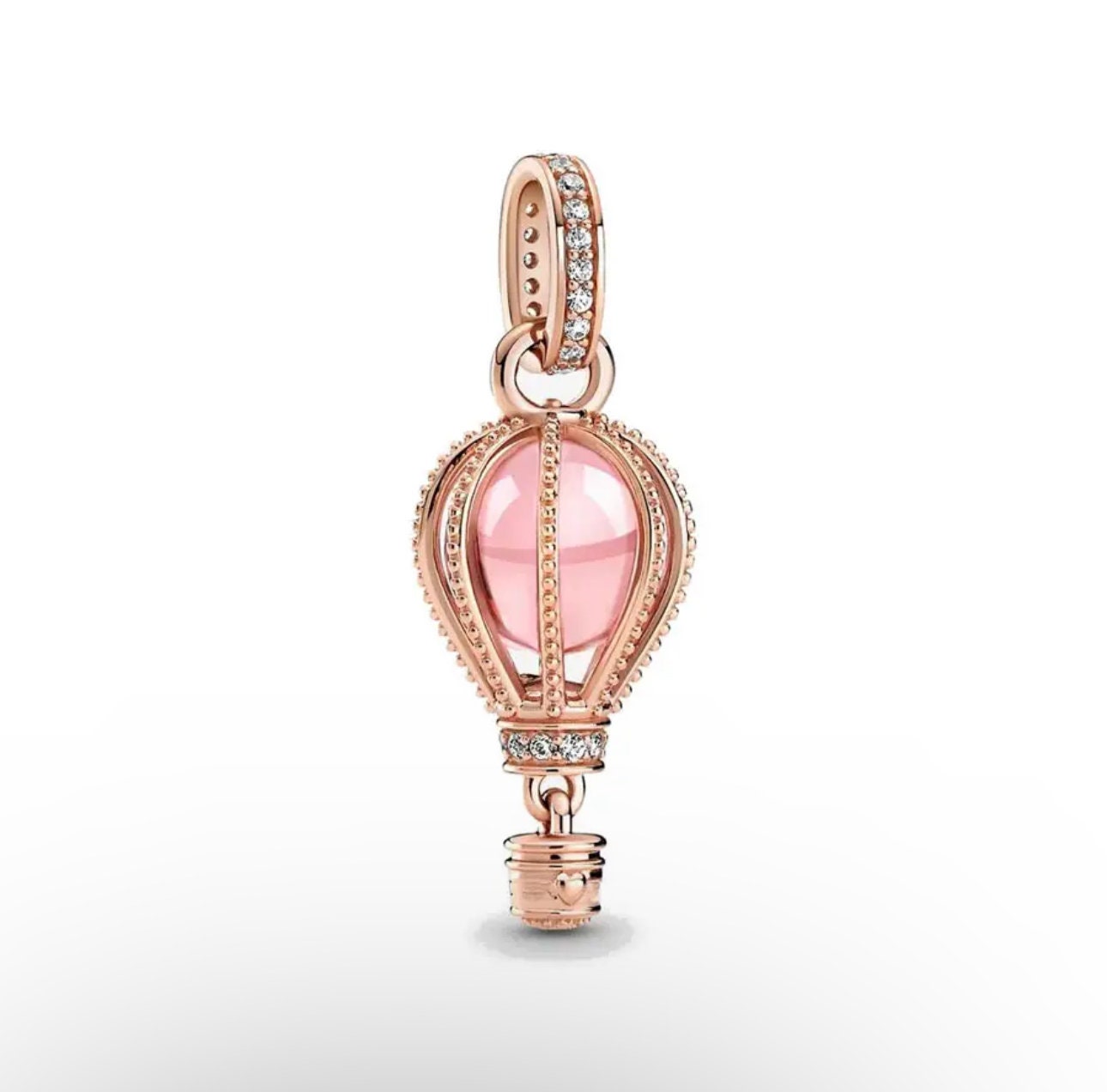 Pandora Rose Gold Pink Sparkling Balloon Charm - Etsy