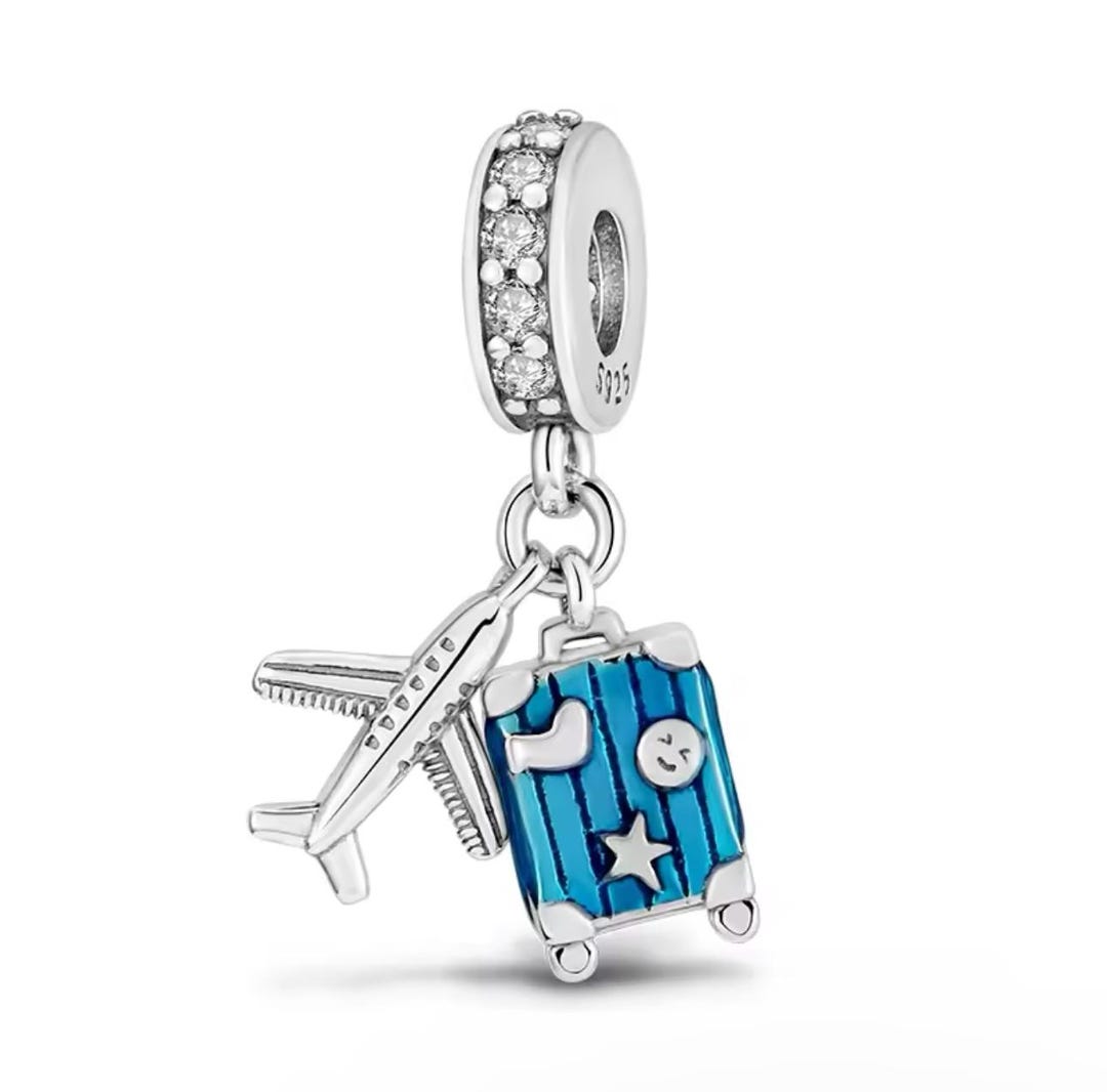 Suitcase & Plane I Love to Travel Pandora Charm for Bracelet - Etsy