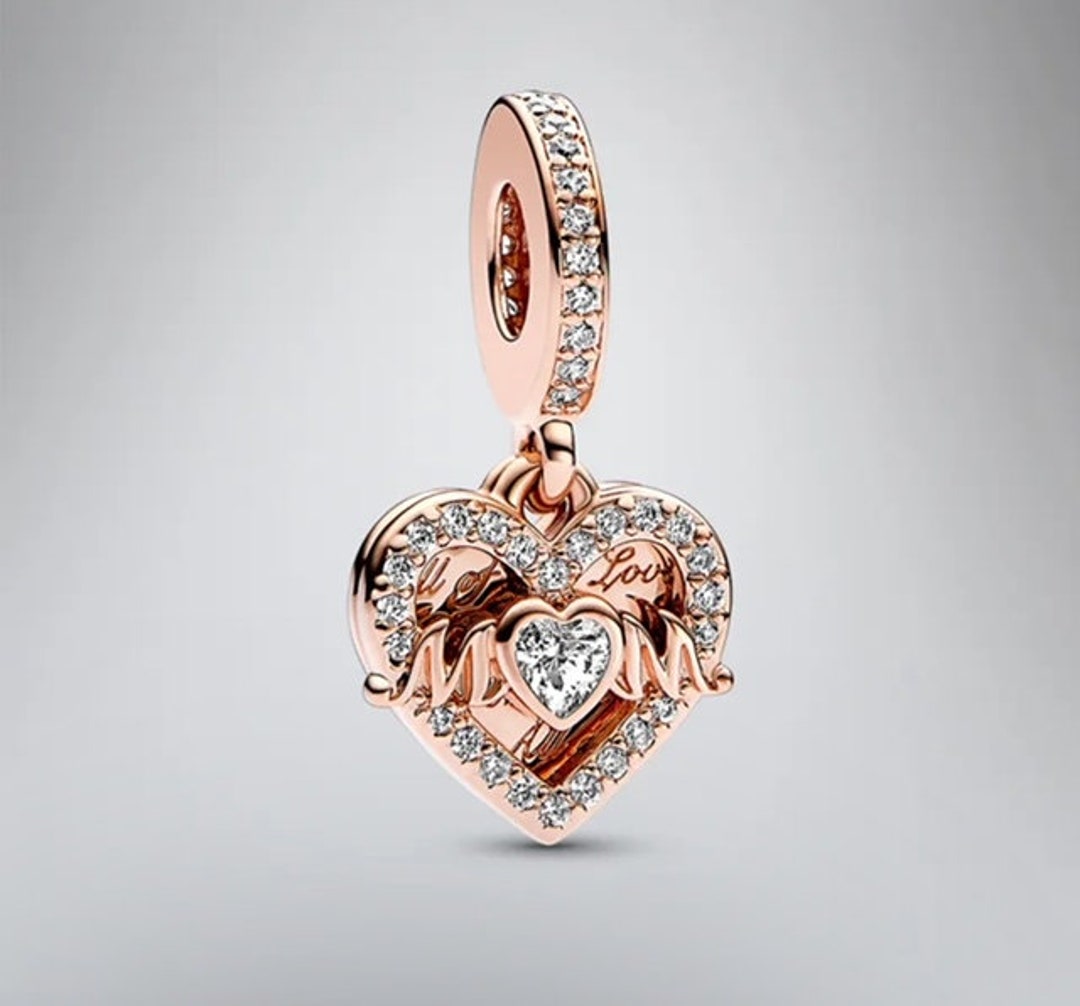 Pandora Rose Gold Heart of Mom Dangle Charm - Etsy