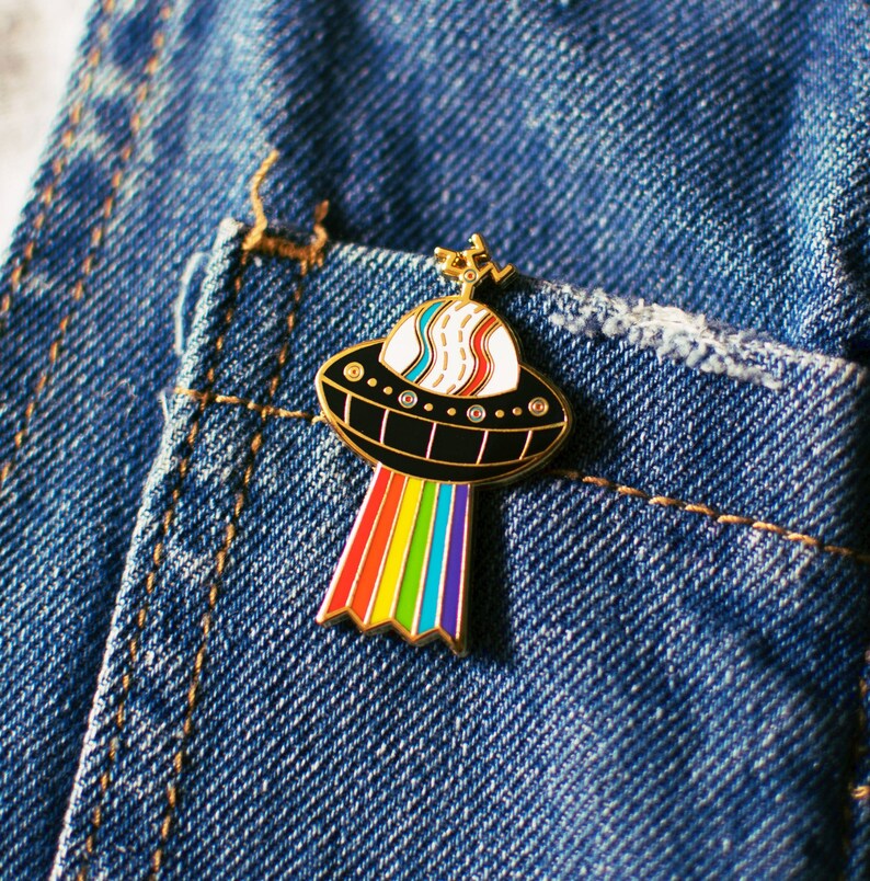 Rainbow UFO Pin Pride Pin Rainbow Pin Enamel Ufo Pin - Etsy