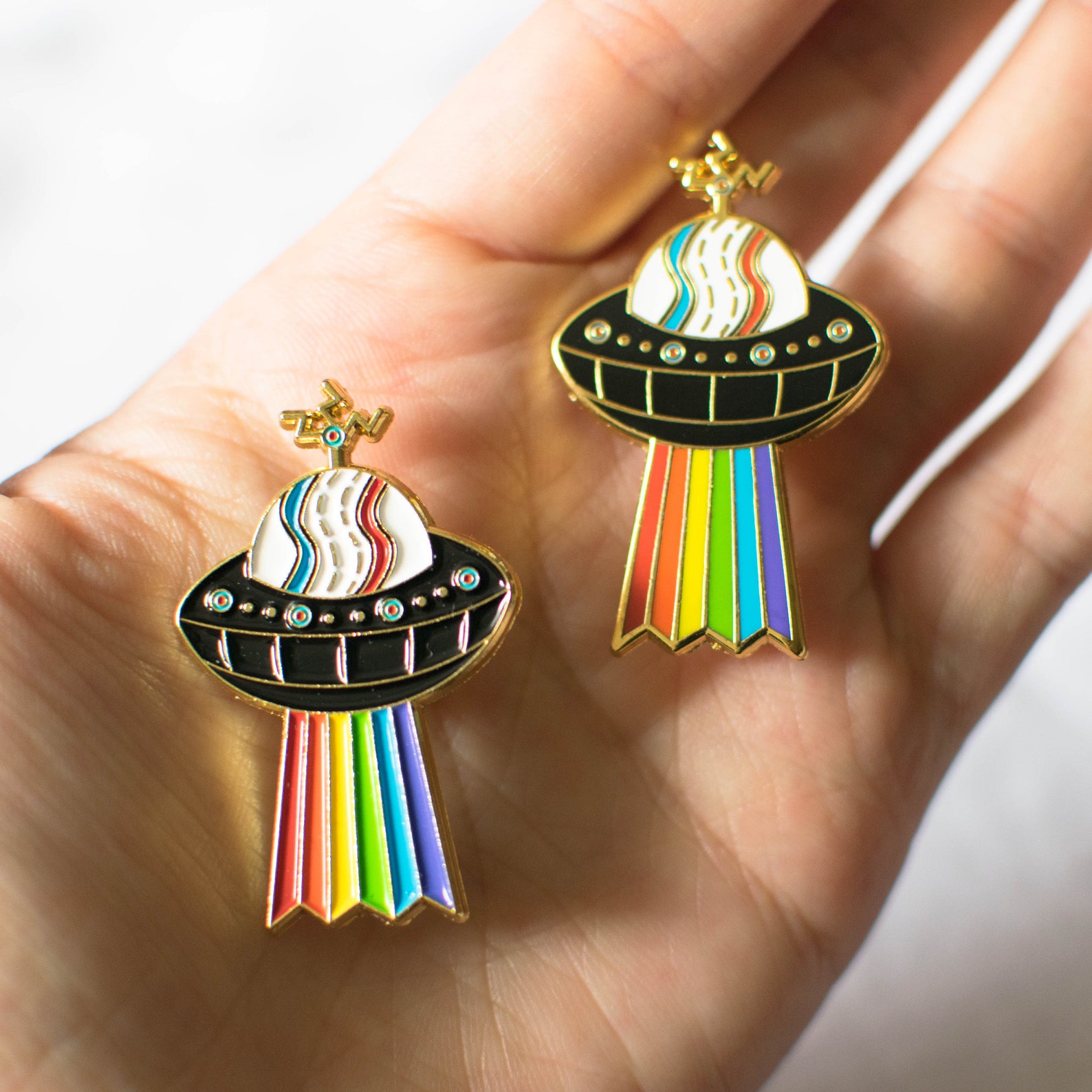 Rainbow UFO Pin Pride Pin Rainbow Pin Enamel Ufo Pin - Etsy