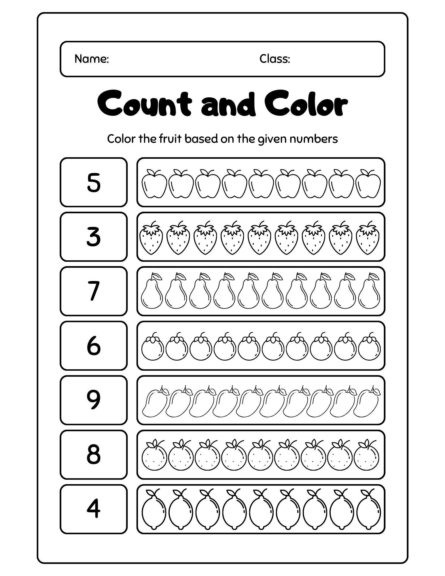 Count and Color Worksheet - Etsy Count and Color Worksheet - Etsy