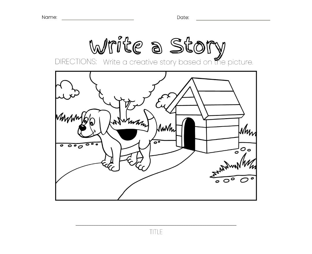 Write a Story Worksheet, Coloring Page, Print at Home, Homeschooling ...