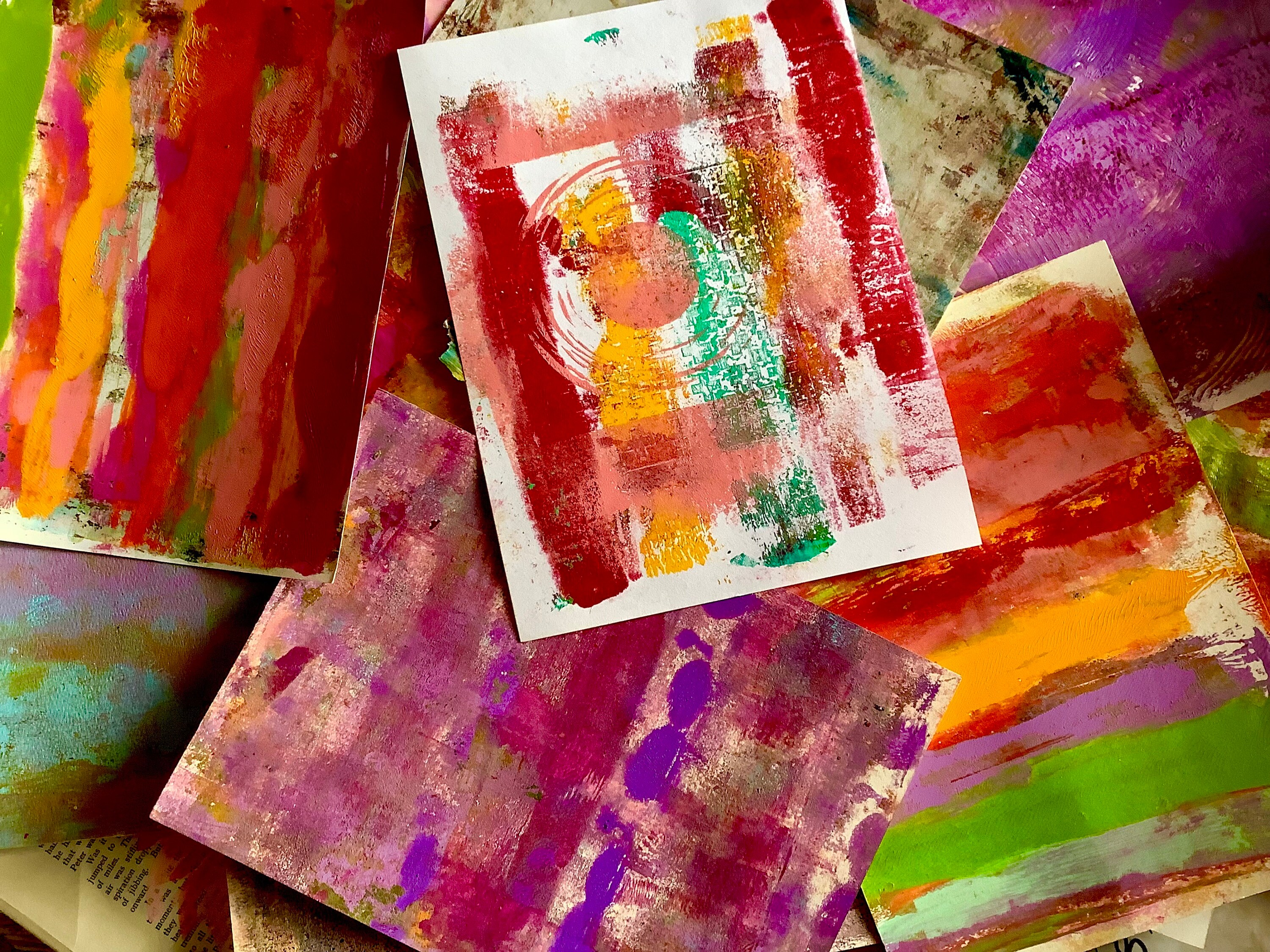 20 Piece Hand Painted Paper Pack. Art Scrap Paper. Collage Papers ...