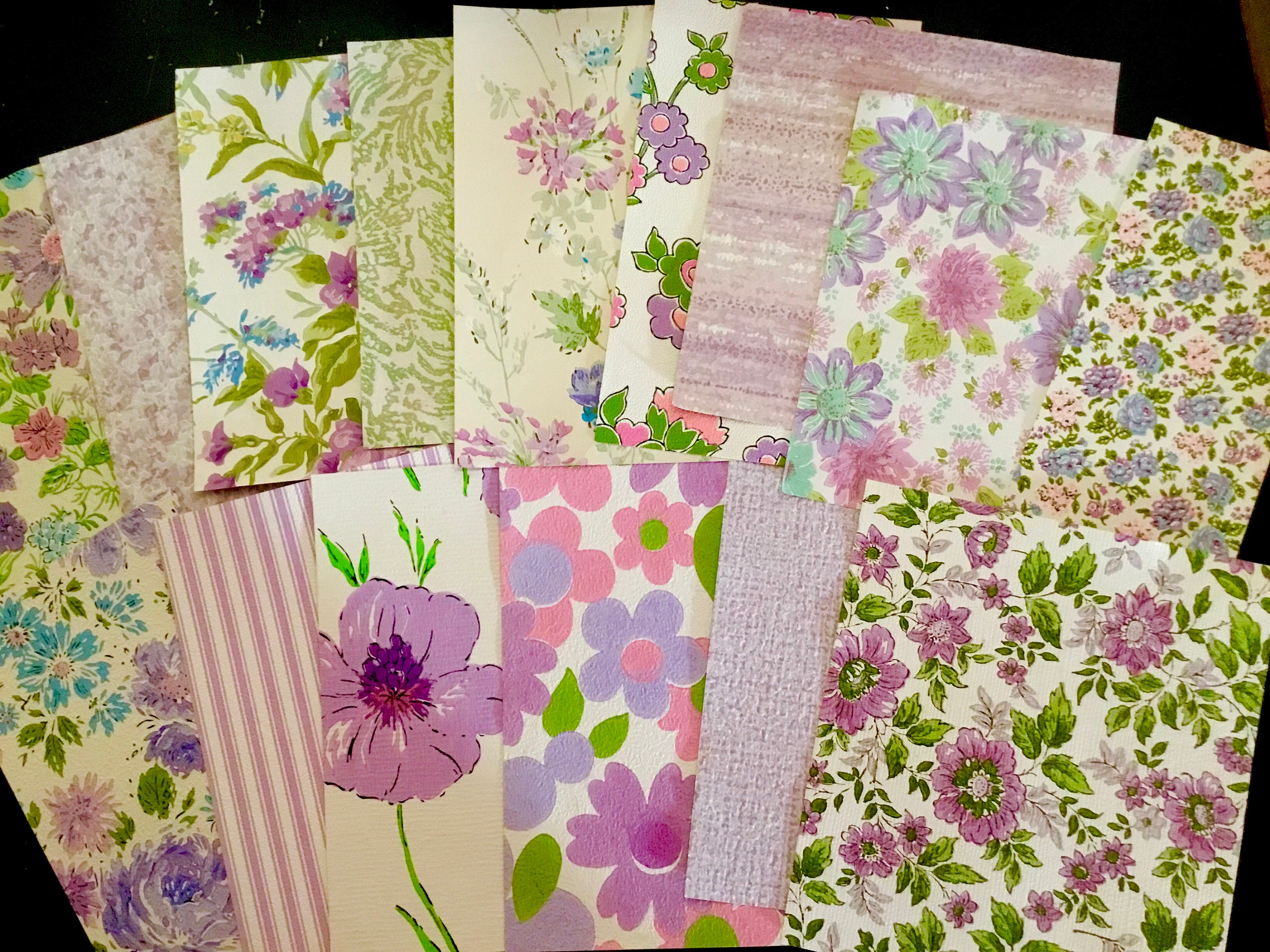 15 Piece Vintage Wallpaper Sample Pack. 1970s Wallpaper Bundle. Junk ...