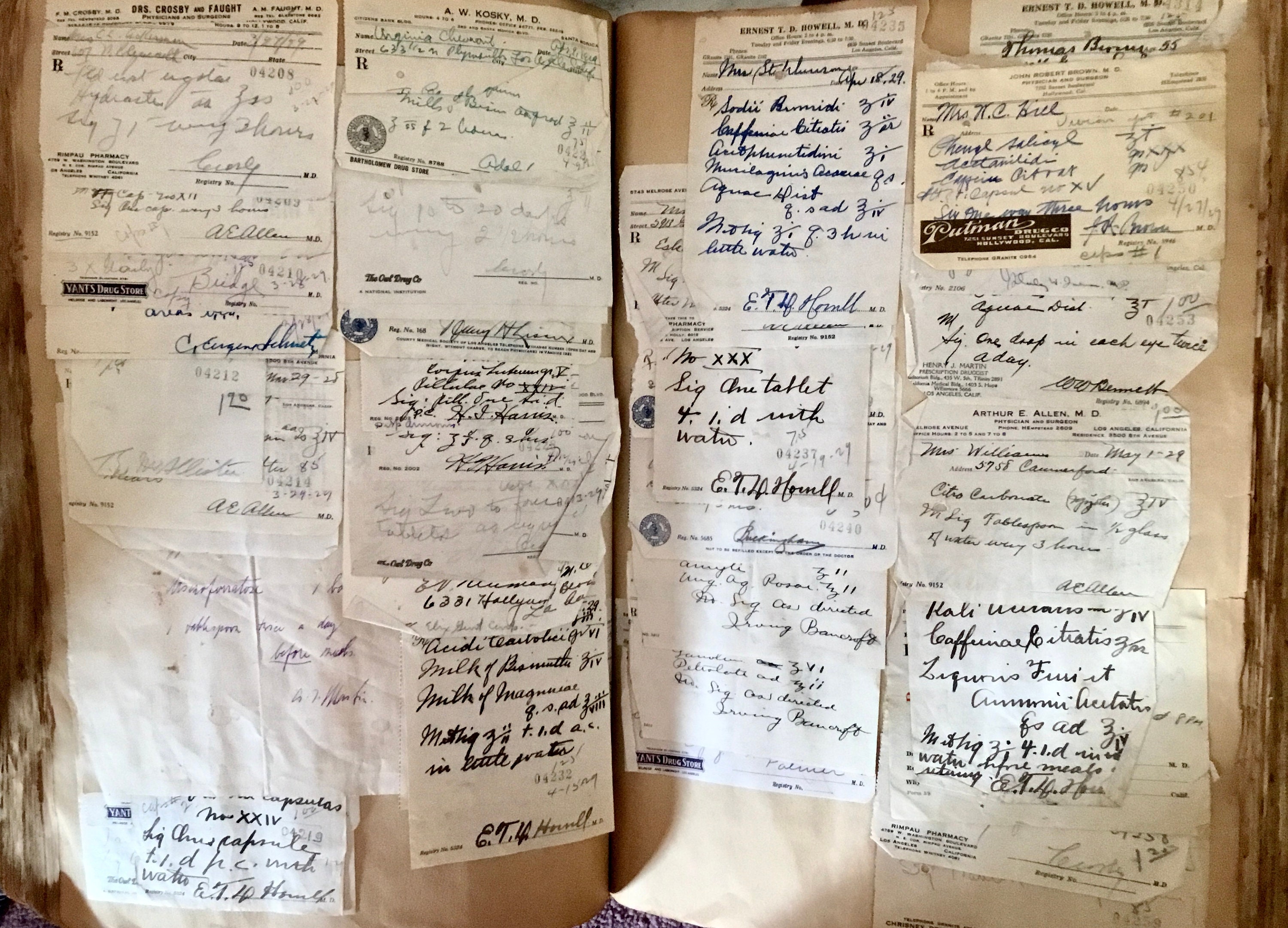 Authentic Antique Pharmacists Medical Prescription Book Pages. Junk ...