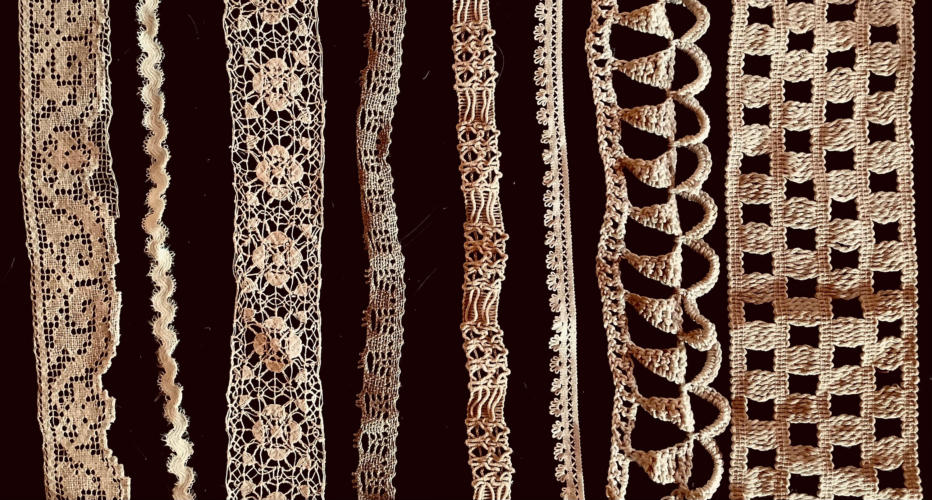 Antique French Linen Lace Trim Pack. Handmade Netted Filet Lace. Linen ...