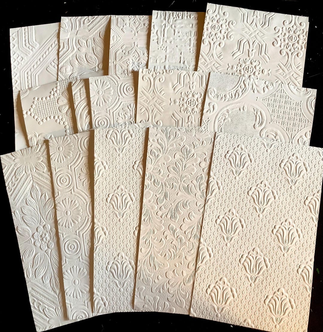 4 Embossed White Wallpaper, Anaglypta Wallpaper. Textured Paper ...