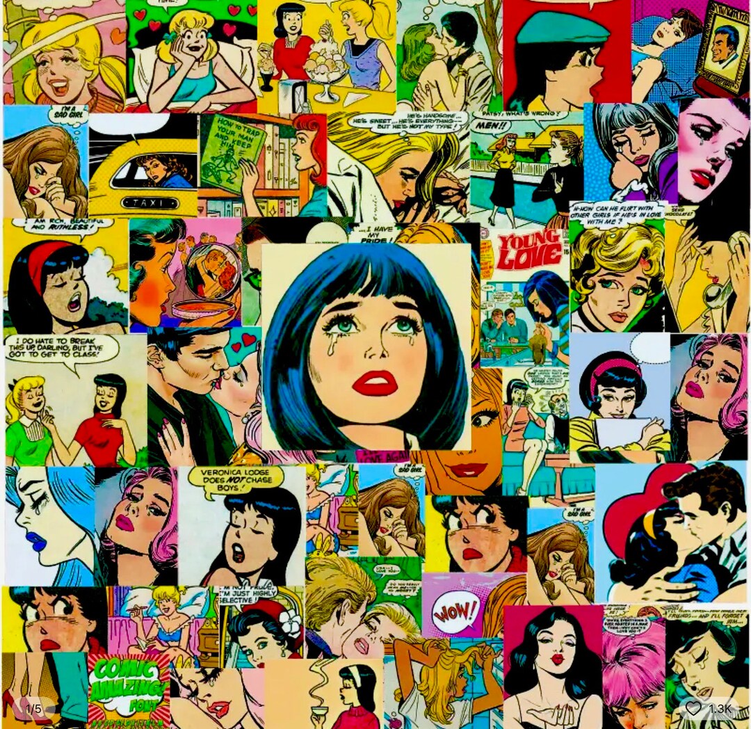 40 Piece Comic Stickers. Junk Journal Ephemera. Stickers Set. Planner ...