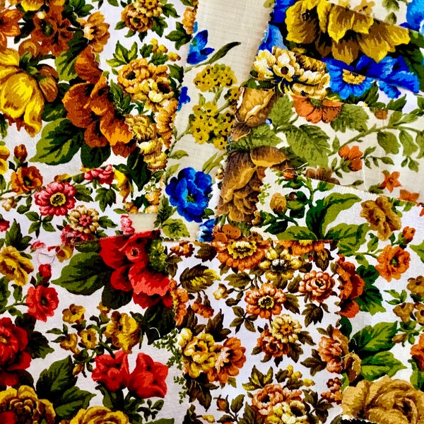 Retro Floral Fabric - Etsy