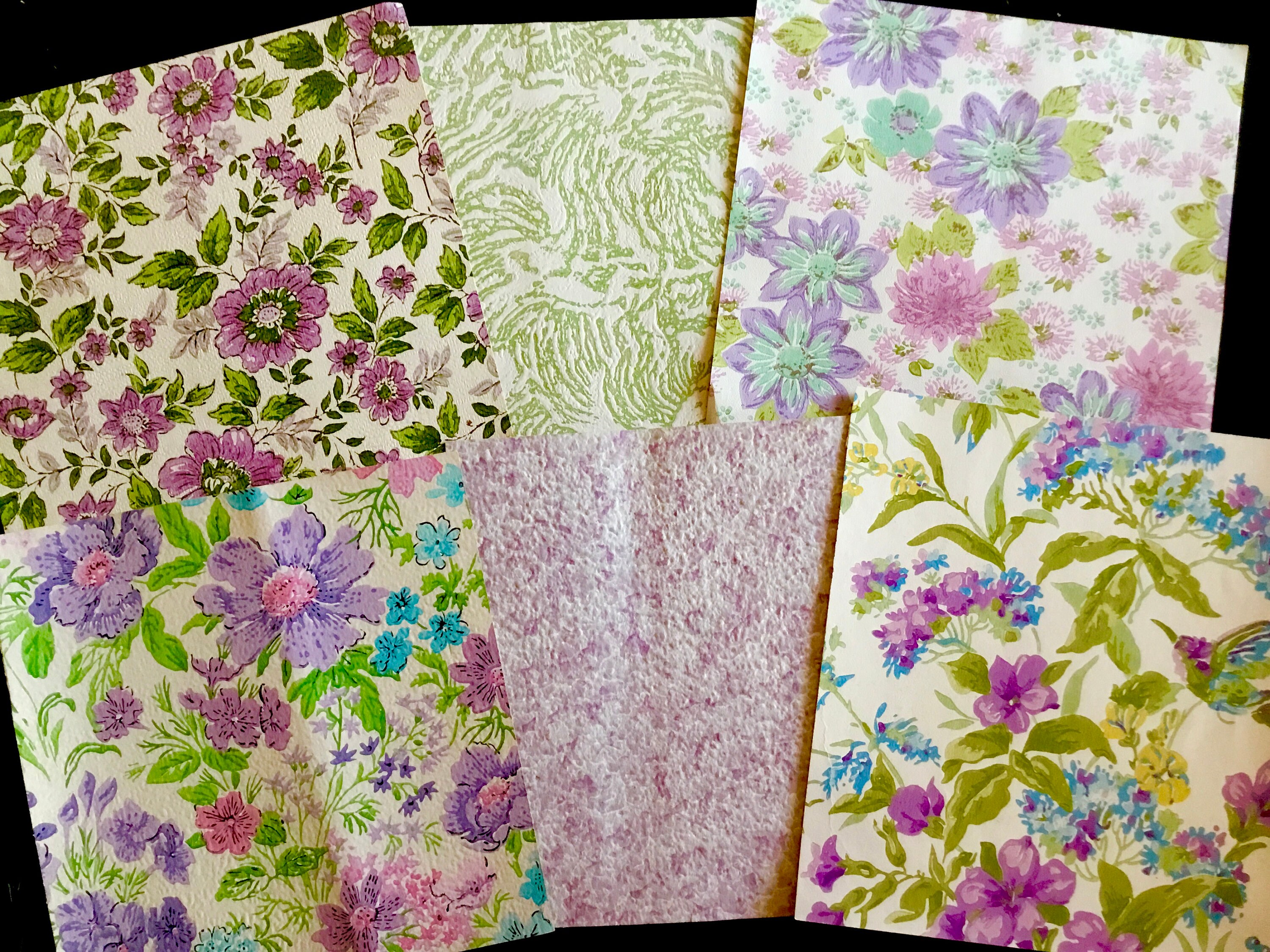 15 Piece Vintage Wallpaper Sample Pack. 1970s Wallpaper Bundle. Junk ...
