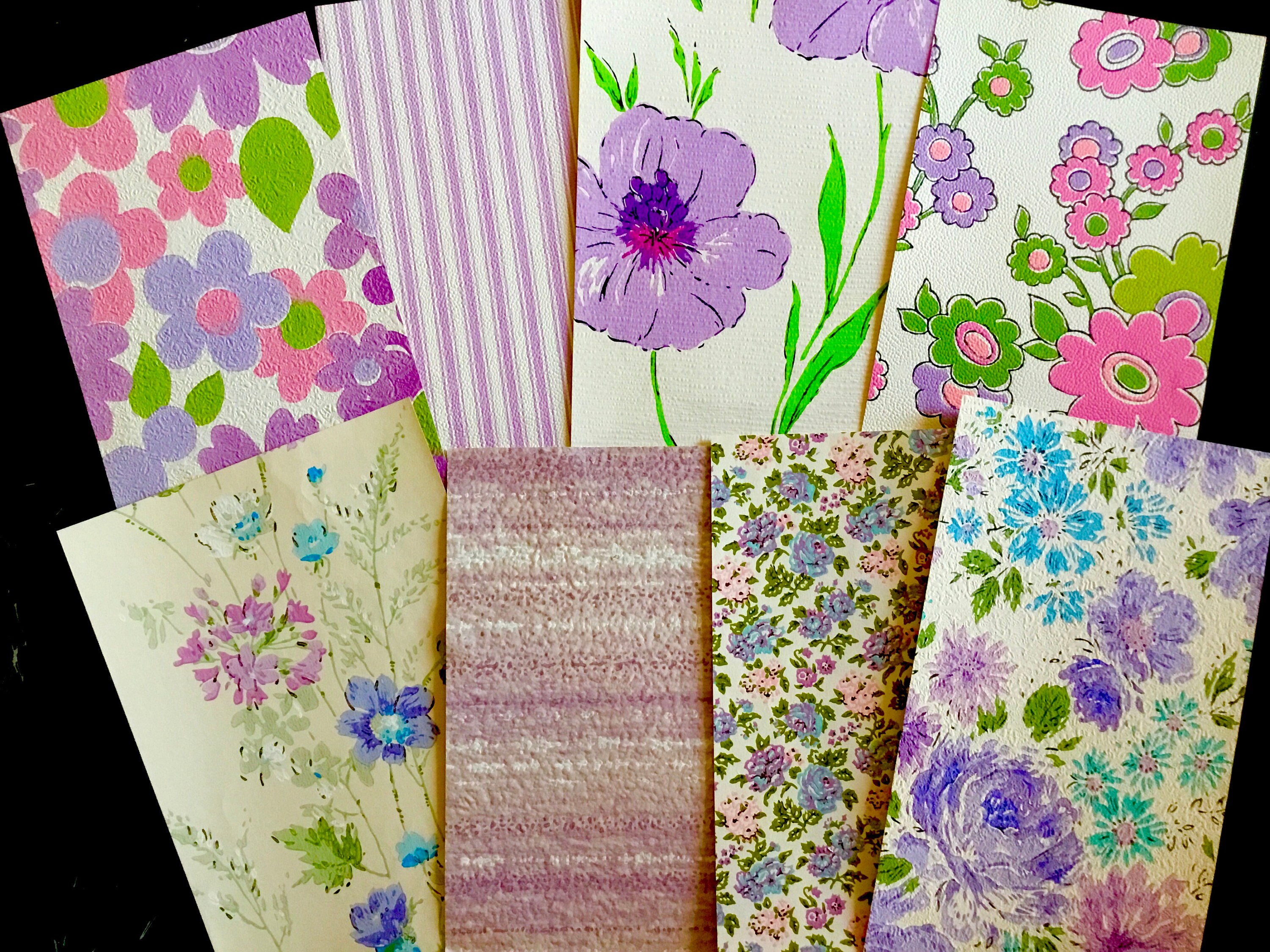 15 Piece Vintage Wallpaper Sample Pack. 1970s Wallpaper Bundle. Junk ...