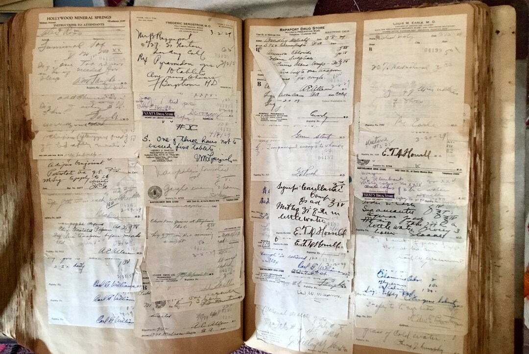 Authentic Antique Pharmacist’s Medical Prescription Book Pages. Junk ...