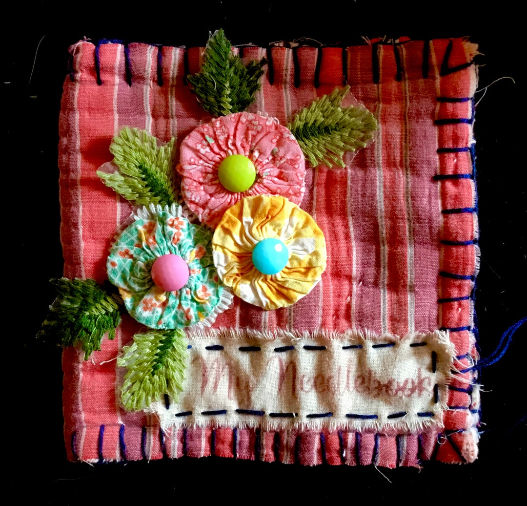 Quilted Needle Book Covers. Vintage Quilt Pieces. Antique Needle Books ...