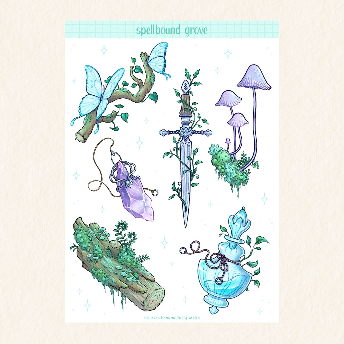 Spellbound Grove Sticker Sheet - Etsy