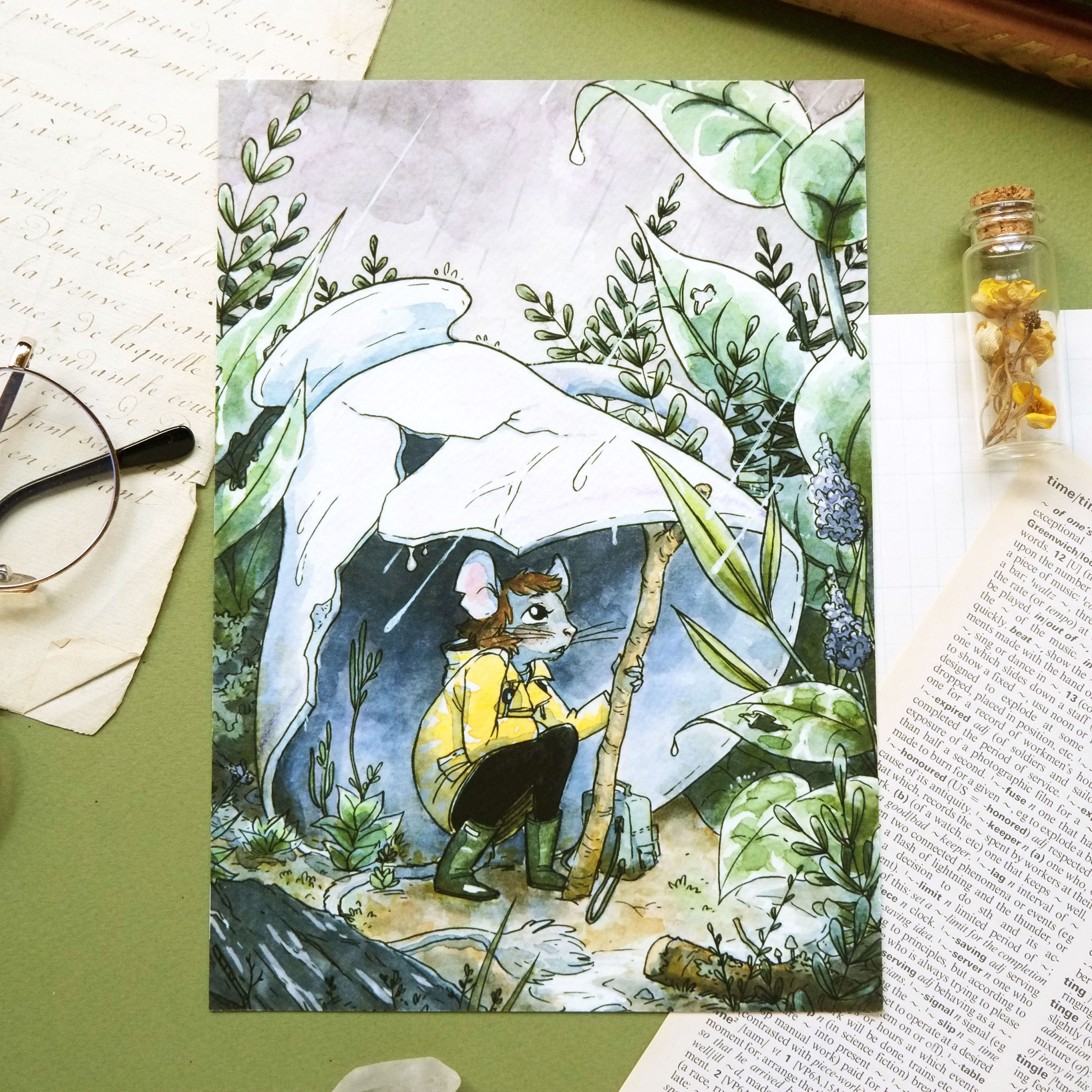 Shelter in the Rain - Print - Etsy