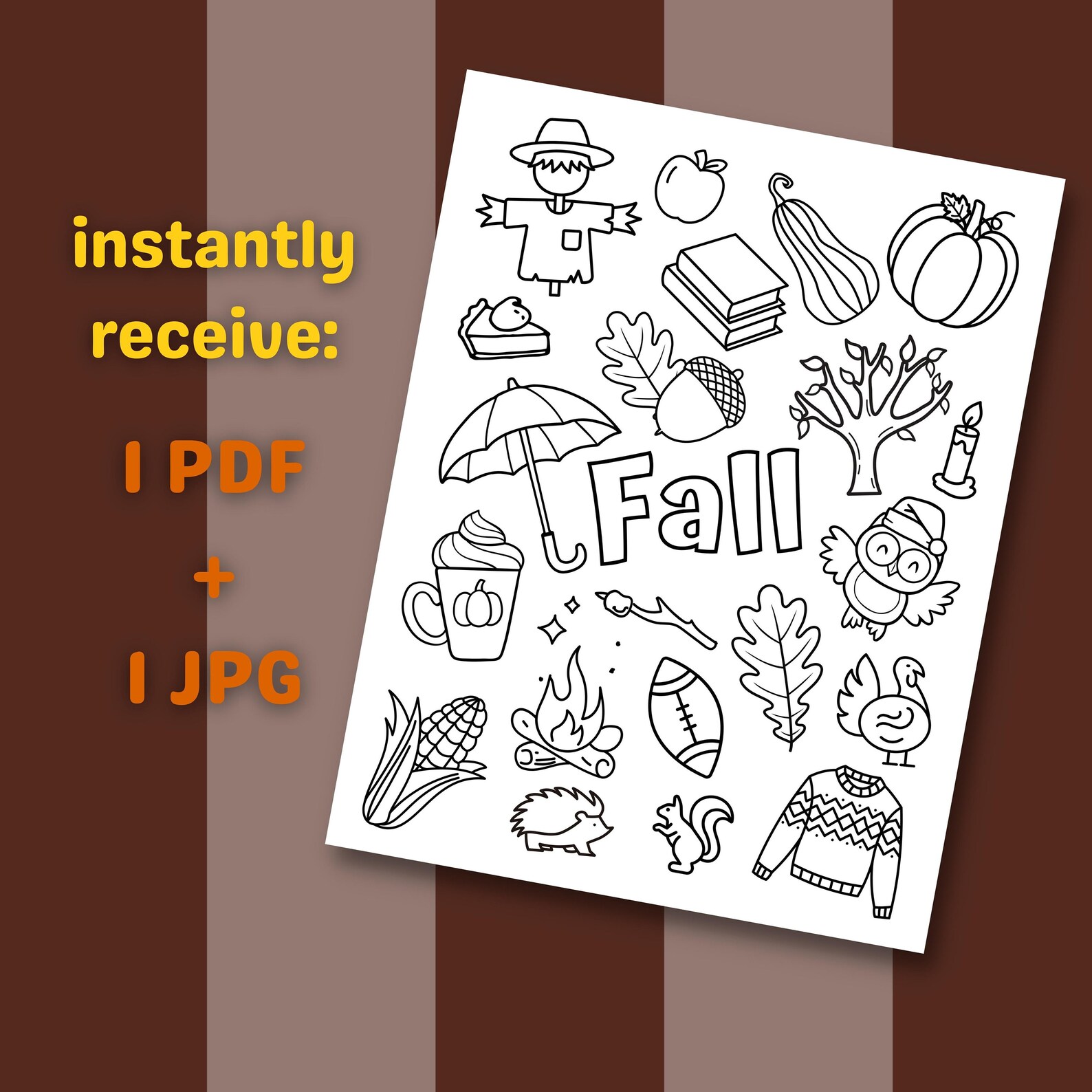 Fall Coloring Page, Classroom Activity, Teacher Download, Thanksgiving ...