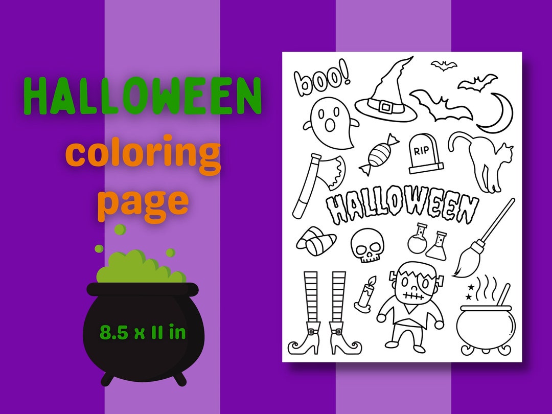 Halloween Coloring Page, Happy Halloween, Fall Activity Sheet, Teacher ...