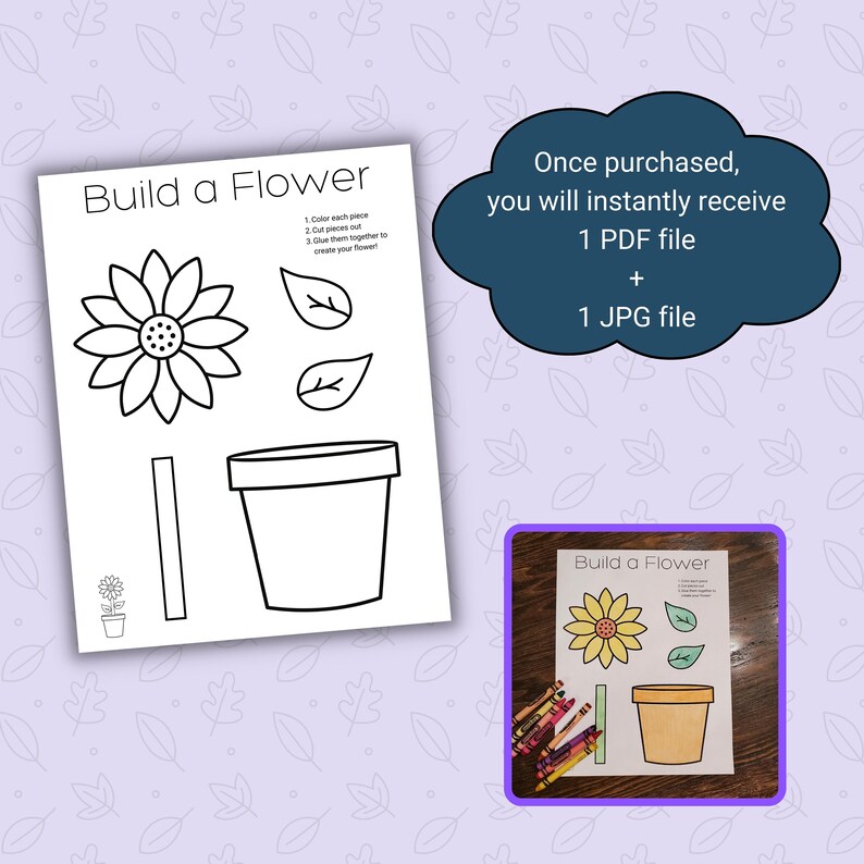 Build a Flower, Sunflower Craft, Fun School Project, Indoor Activity ...
