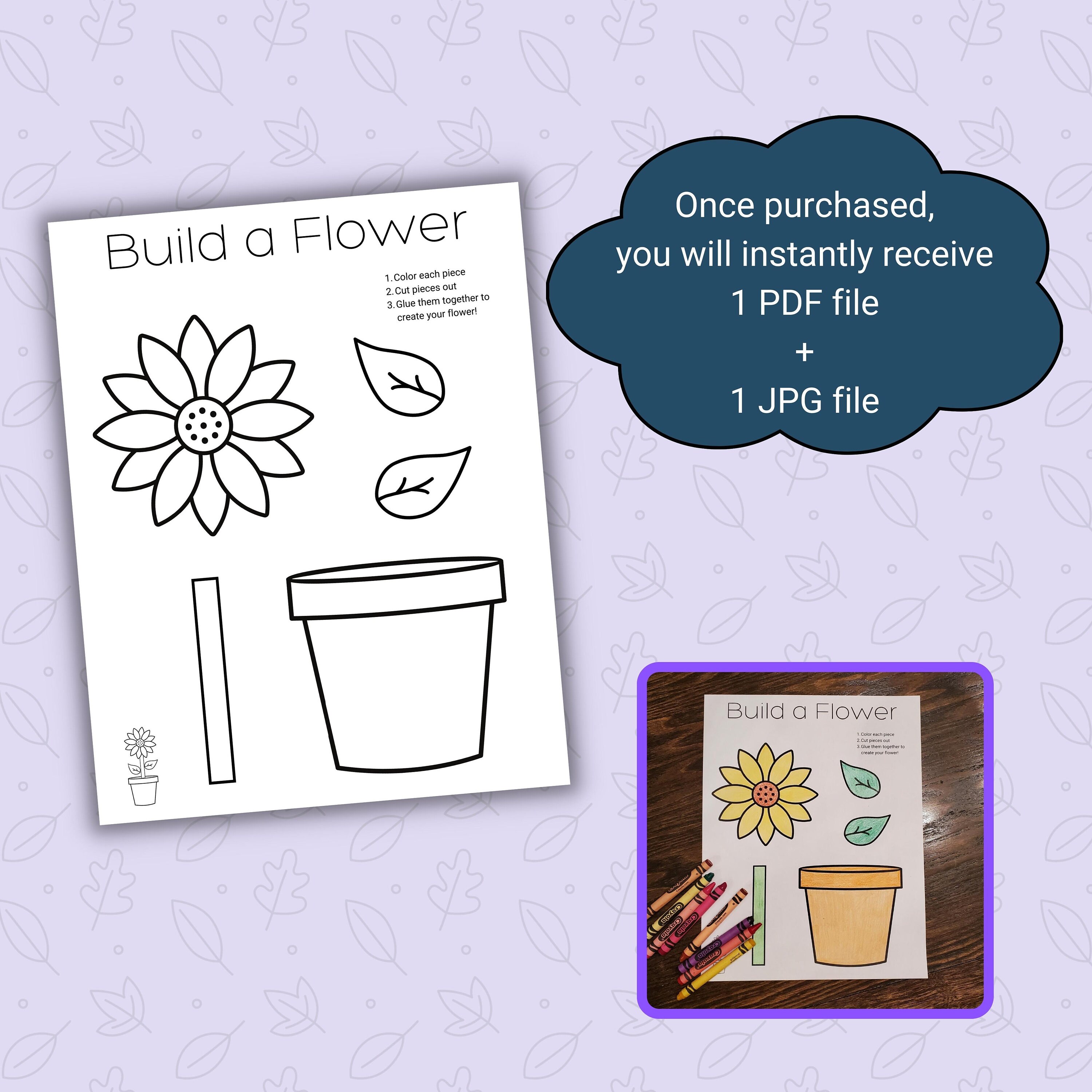Build a Flower, Sunflower Craft, Fun School Project, Indoor Activity ...