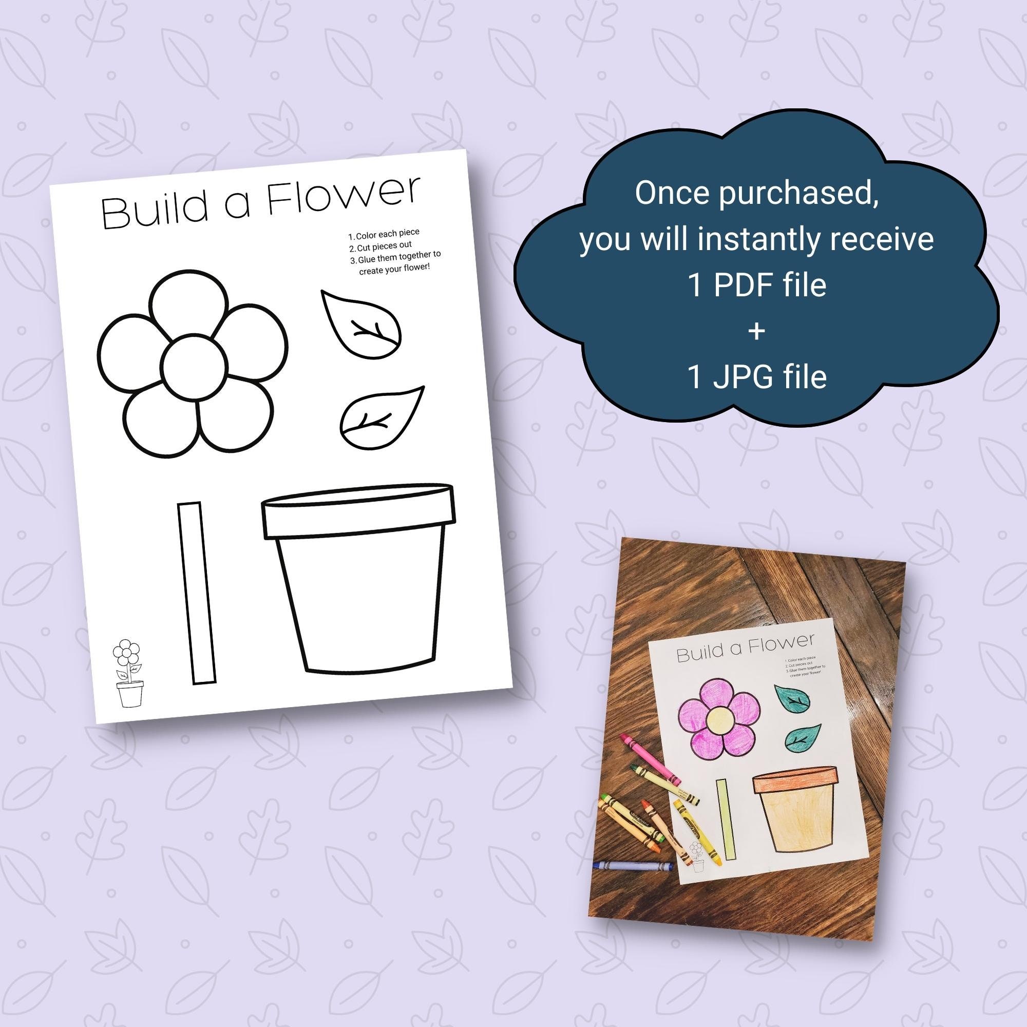 Build a Flower Printable Craft, Indoor Preschool Activity, Rainy Day ...