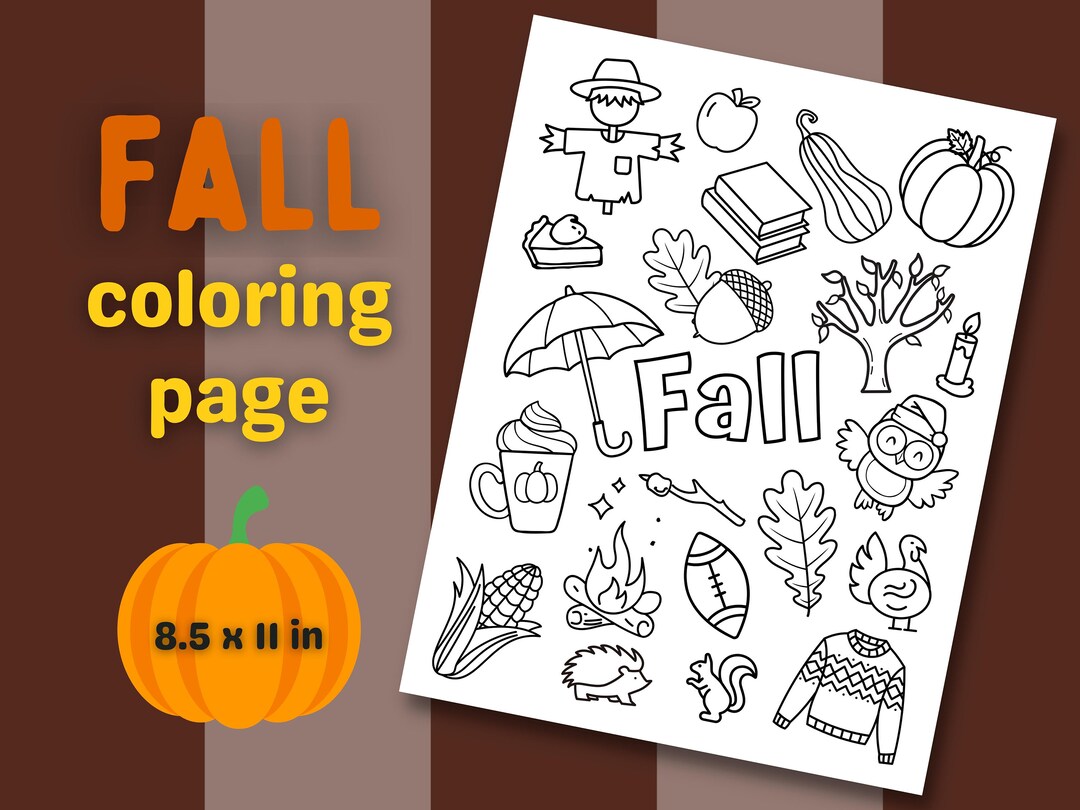 Fall Coloring Page, Classroom Activity, Teacher Download, Thanksgiving ...
