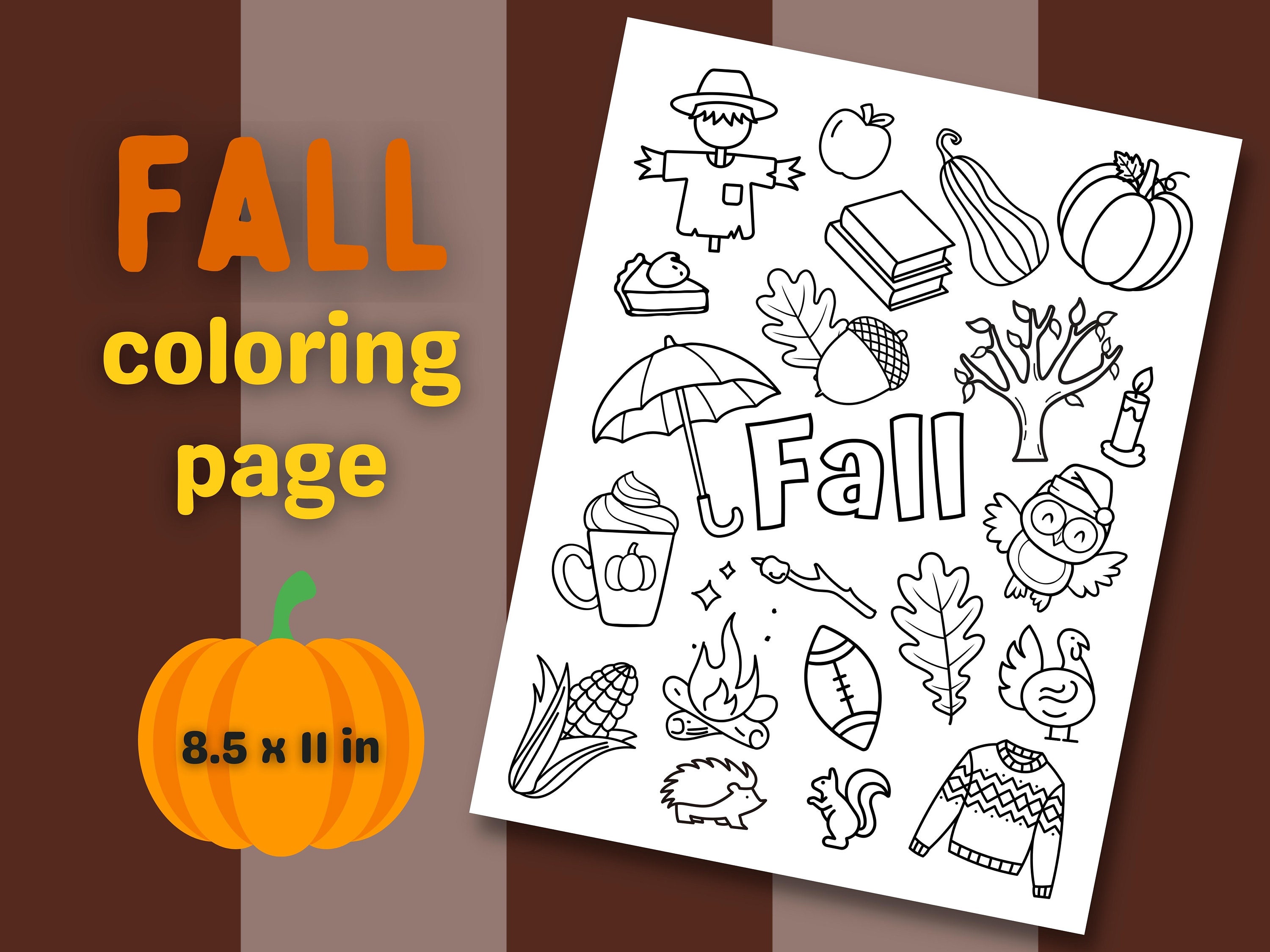 Fall Coloring Page, Classroom Activity, Teacher Download, Thanksgiving ...