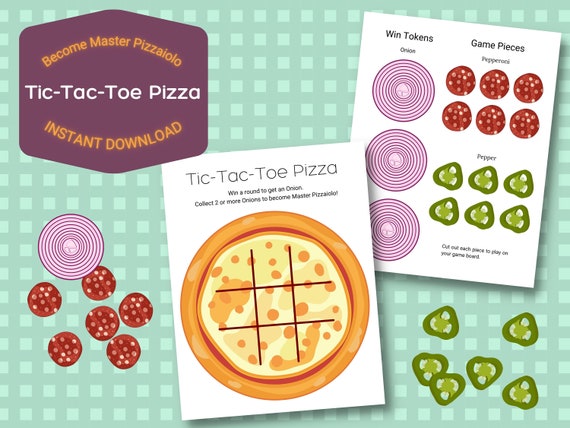 Tic Tac Toe Pizza Activity Sheet Board Game Teacher - Etsy