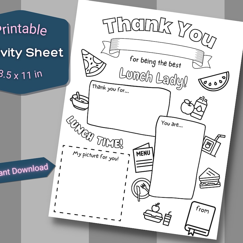 Thank You Cards for Lunch Lady - Etsy