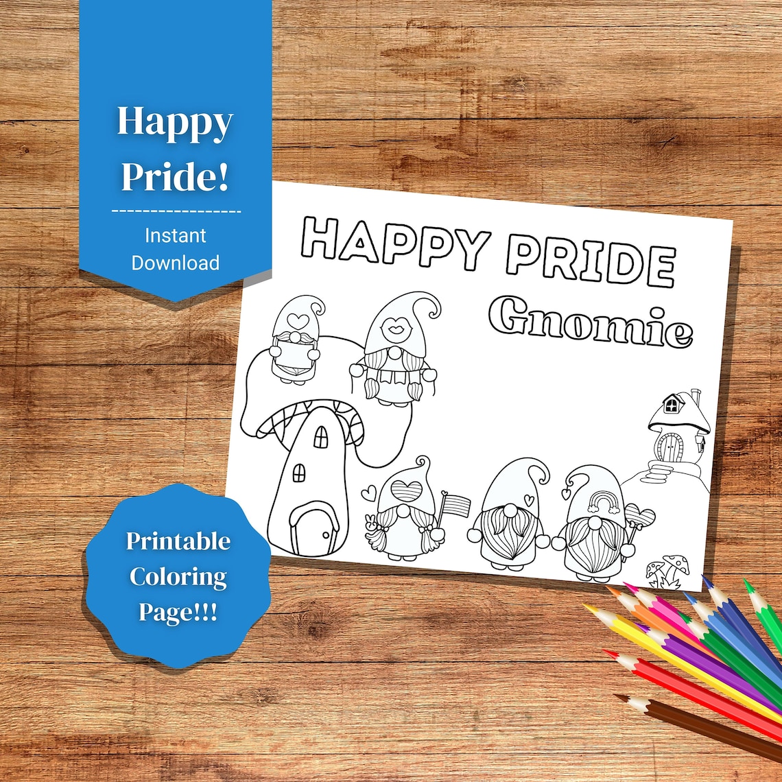 Pride Month Happy Pride Coloring Page LGBTQ Pride Flag - Etsy