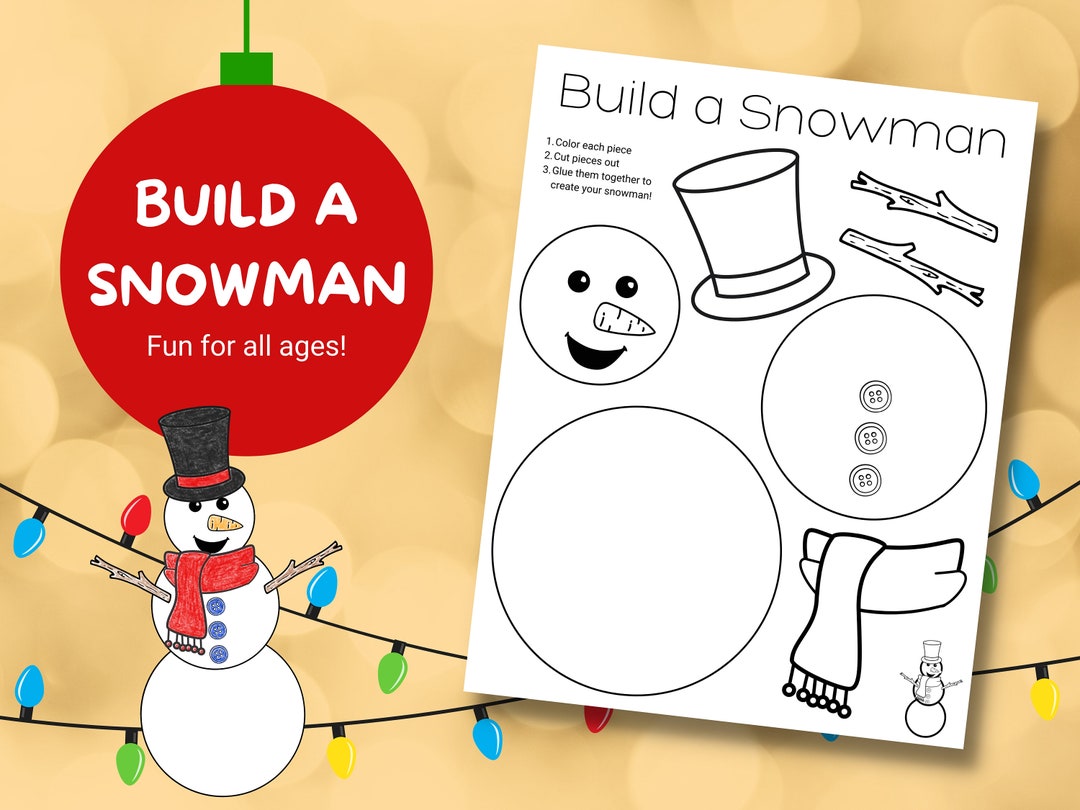 Build a Snowman, Christmas Craft, Winter Activity, Indoor Craft ...