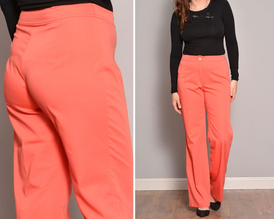 Size 10 Peach Pocketless Apriori Pants Mid Waisted Boho Slacks Elegant ...